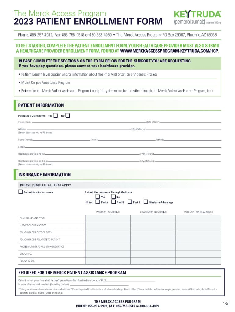 Fillable Online The Merck Access Program for KEYTRUDA (pembrolizumab ...