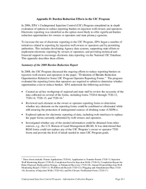 Fillable Online Appendix D: Burden Reduction Efforts in the UIC Program ...