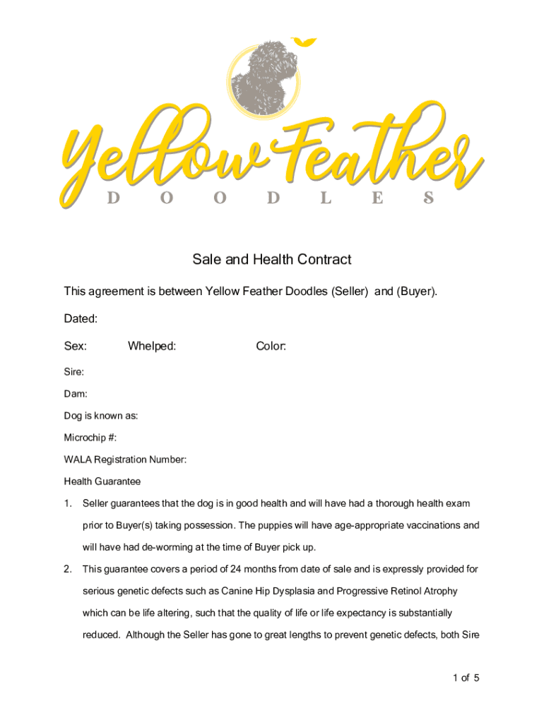 Fillable Online static1.squarespace.comContractSale and Health Contract ...