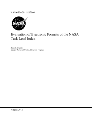 Fillable Online ntrs nasa Evaluation of Electronic Formats of the NASA ...