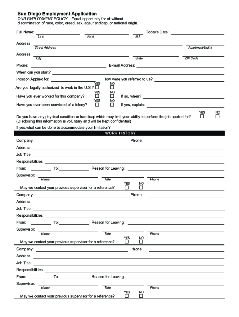 California employment application: Fill out & sign online | DocHub