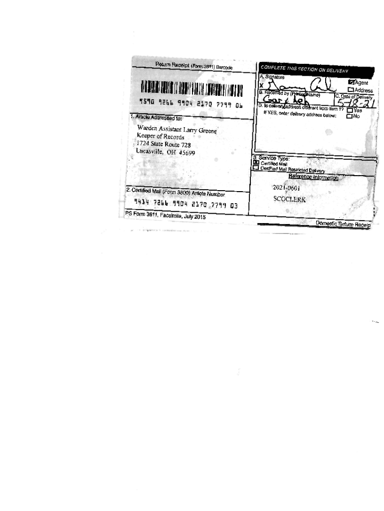 Fillable Online PS Form 3811 Download Printable PDF or Fill ...