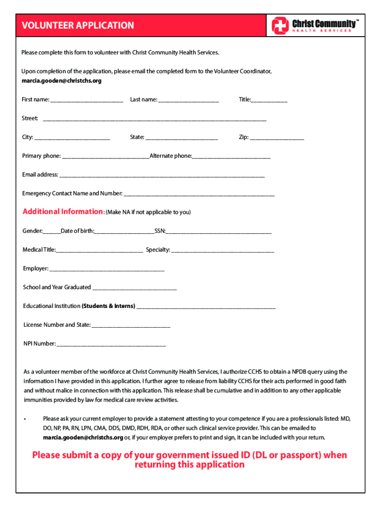 Fillable Online Medical Volunteer Application Form TemplateJotform Fax Email Print - pdfFiller