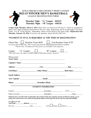 Fillable Online LEAGUE REGISTRATION FORM Fax Email Print - pdfFiller