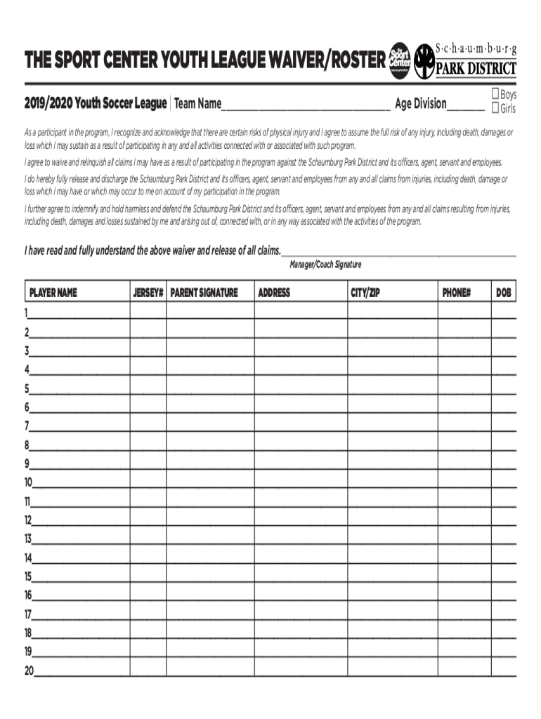 Fillable Online FREE 8+ Sports Waiver Forms in PDFYouth Sports LeaguesYMCA of the Fox ...