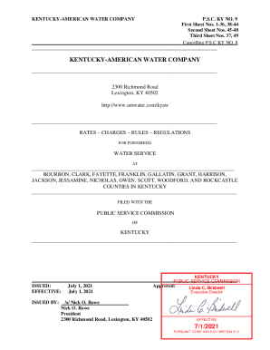 Fillable Online Fillable Online psc ky KENTUCKY-AMERICAN WATER - psc ky ...