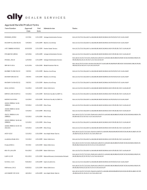 Fillable Online Approved Bundled Product Forms - Ally Fax Email Print ...
