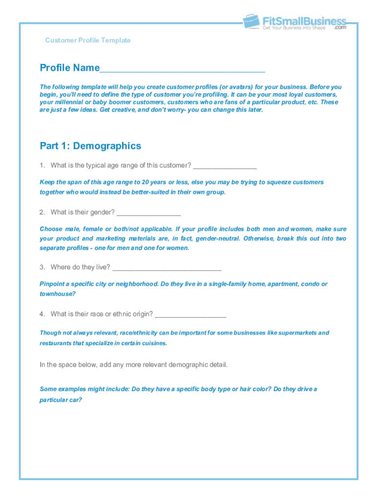 Fillable Online Part 1: Demographics - Fit Small Business Fax Email Print - pdfFiller