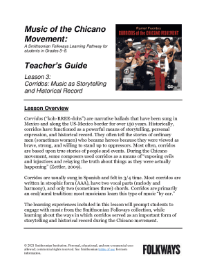 Fillable Online Music of the Chicano Movement: Teacher's Guide ...