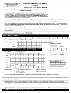 Fillable Online op nysed Licensed Master Social Worker Form 5 ...