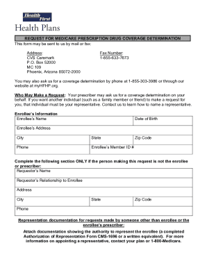 Fillable Online HFHP, AH Coverage Determination Request Form.docx Fax ...