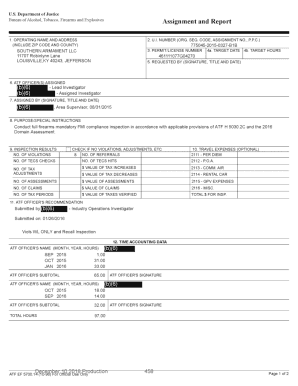 Fillable Online Firearms Compliance Inspections Bureau of Alcohol ...