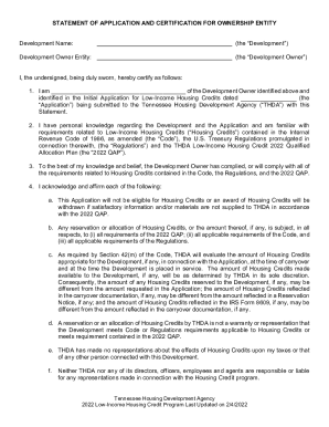 Fillable Online STATEMENT OF APPLICATION AND CERTIFICATION FOR ... Fax ...