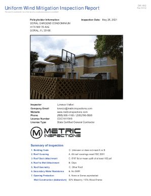 Fillable Online Wind Mitigation FormFill Out and Use This PDF ...