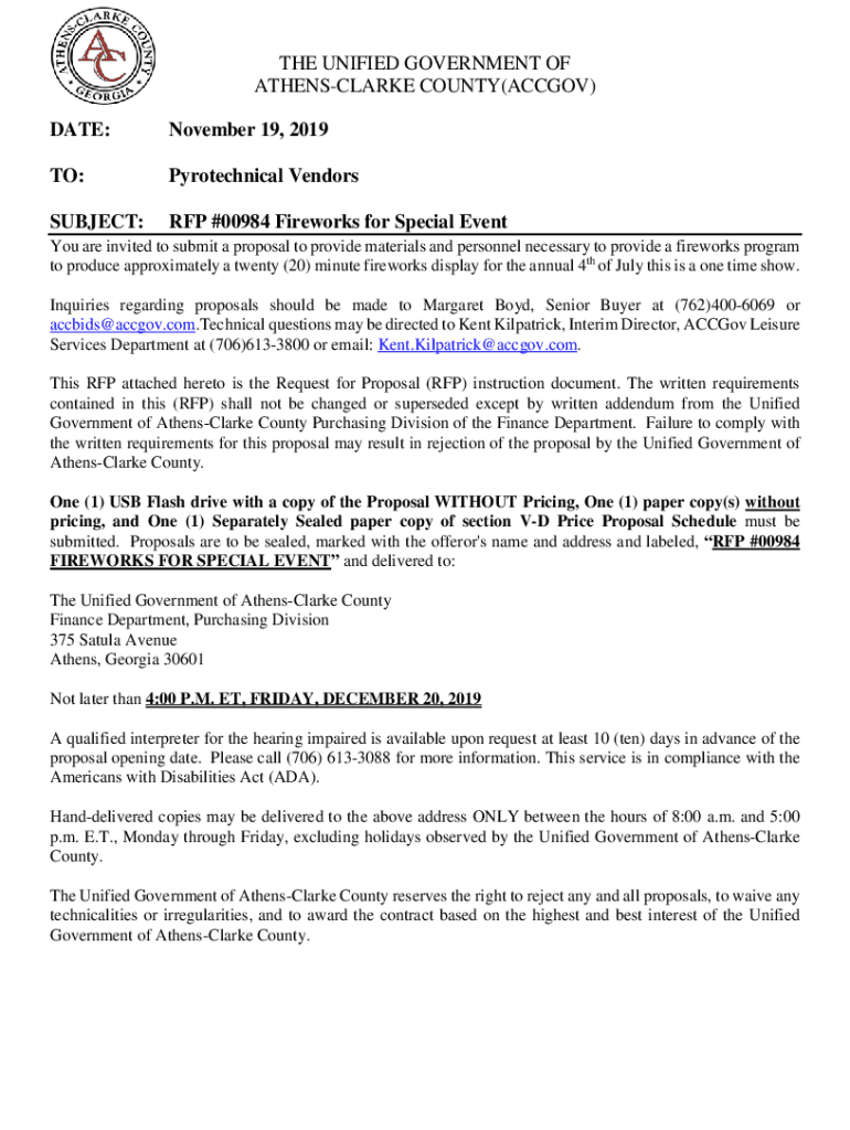 Fillable Online ssl.doas.state.ga.usPRSappbid-documentsTHE UNIFIED GOVERNMENT OF ATHENS-CLARKE ...