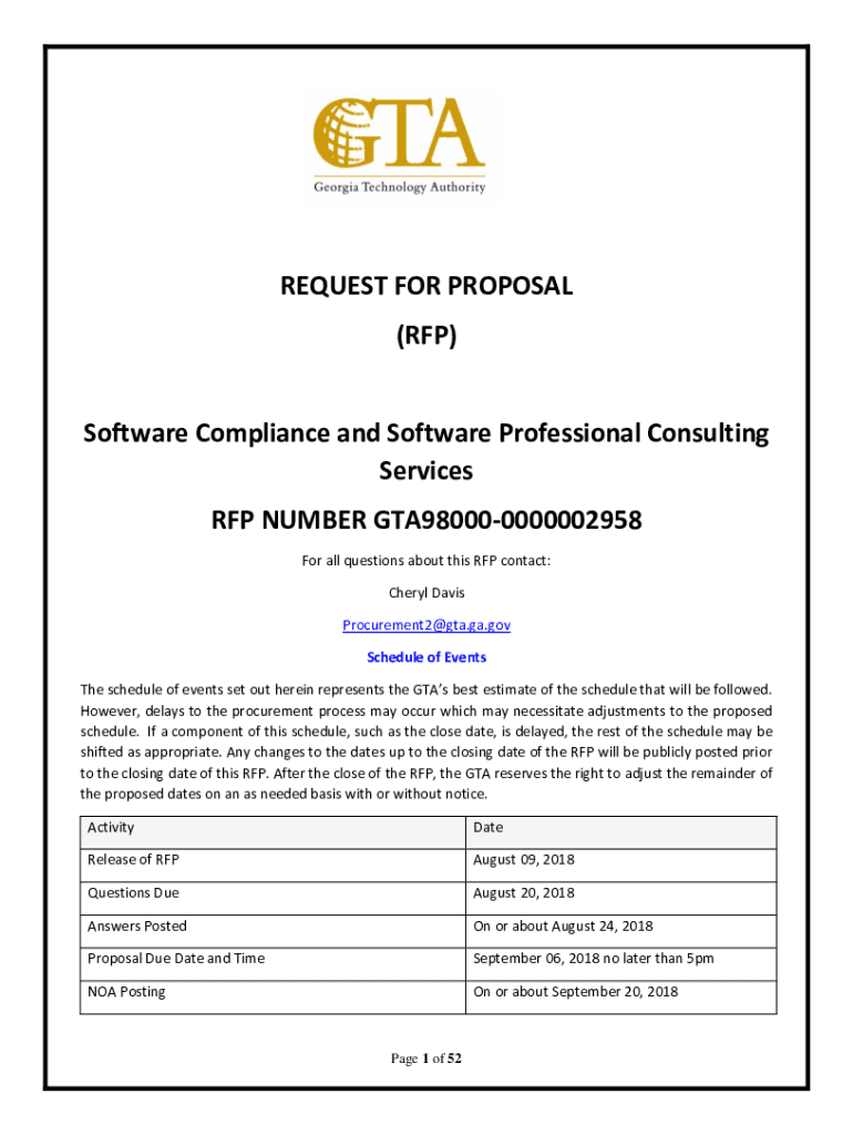 Fillable Online Request for Proposal (RFP) Template for Software ...