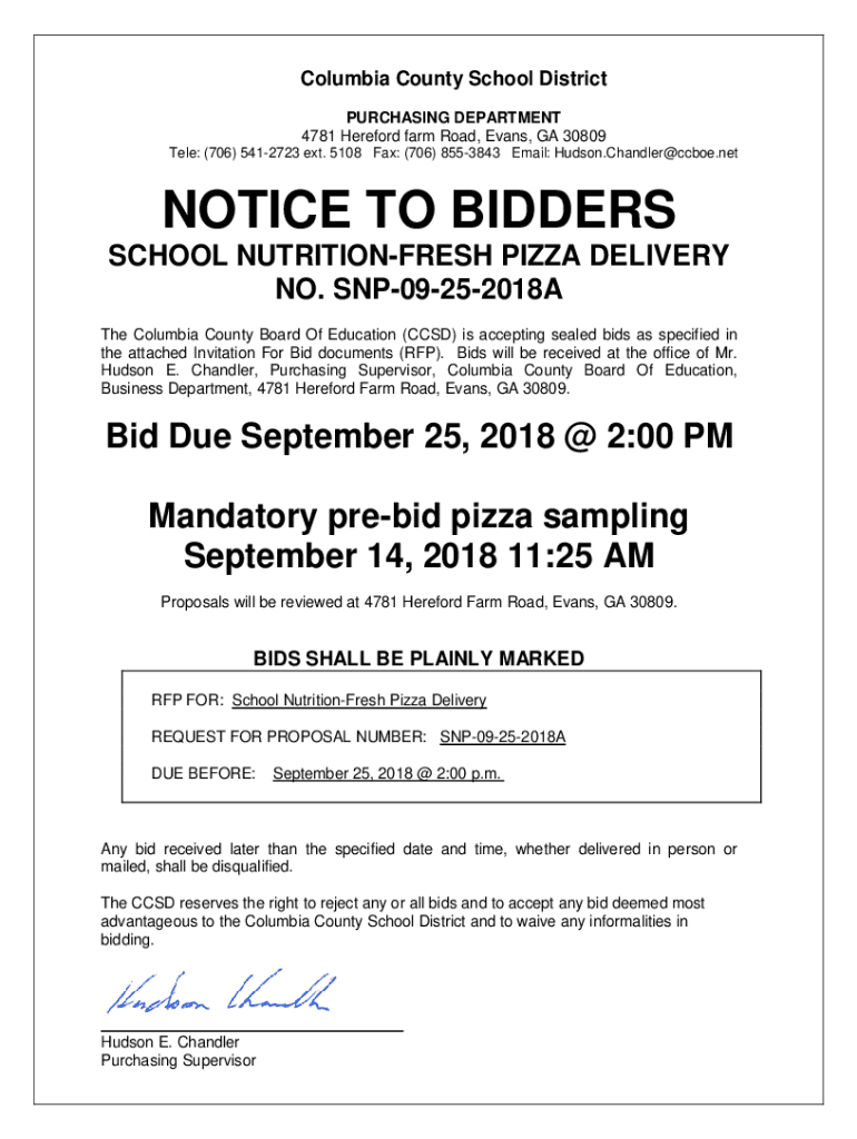 Fillable Online SCHOOL NUTRITION-FRESH PIZZA DELIVERY Fax Email Print ...