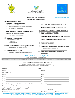 Fillable Online Annual Golf InvitationalWomen's Board - Main Line ...