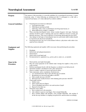 Fillable Online Neurological AssessmentPsychology TodayNeurological ...