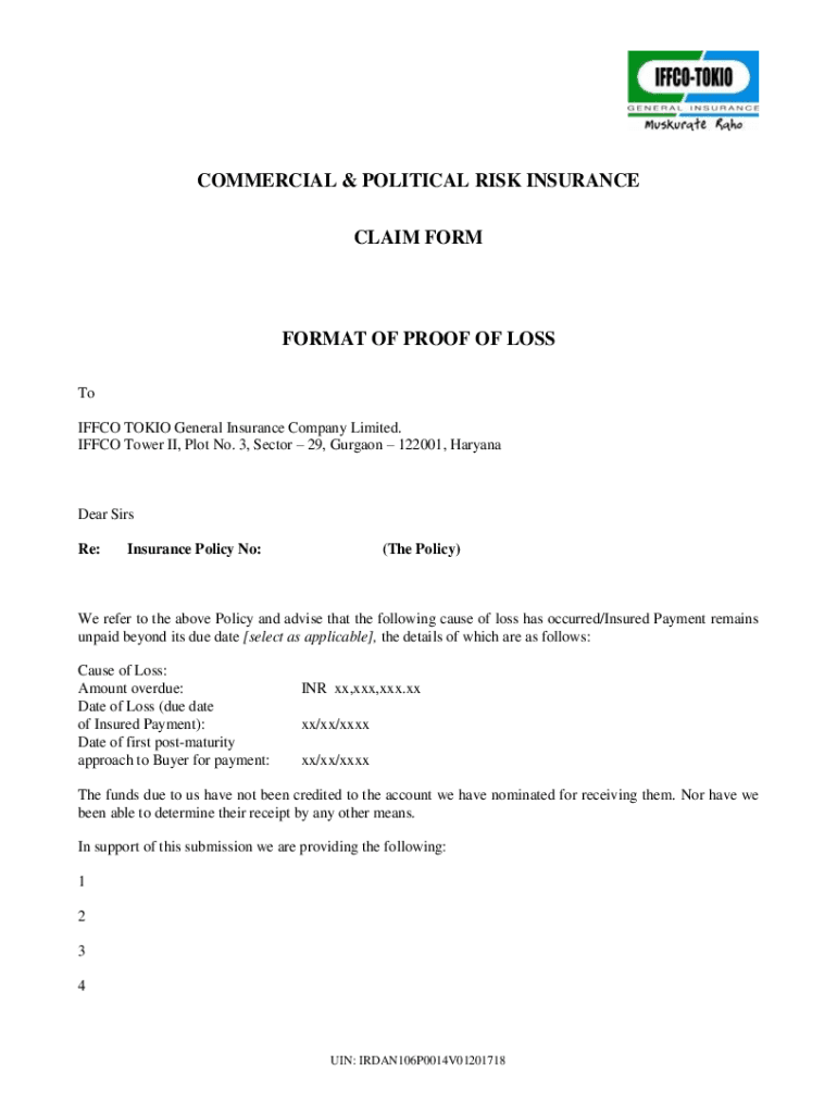 Fillable Online IFFCO Tokio General Insurance Company LimitedIBMIFFCO ...