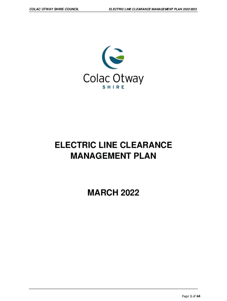 Fillable Online Electric Line Clearance Management Plan 2022 ...