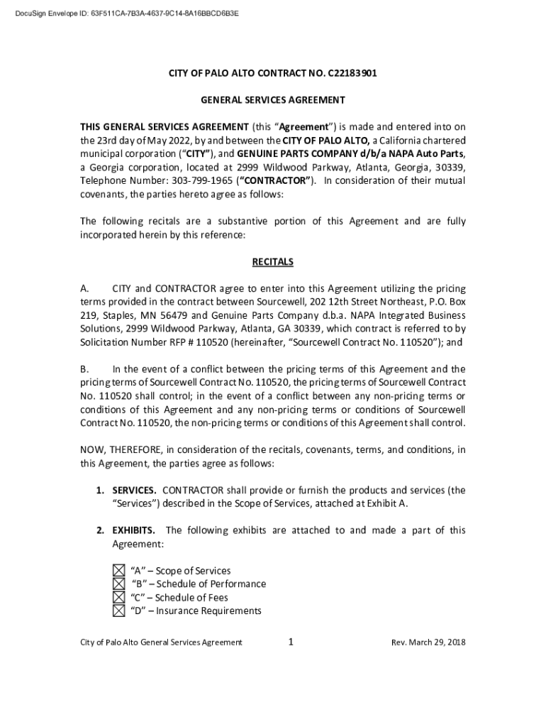 Fillable Online city of palo alto contract no. c22183901 Fax Email Print - pdfFiller