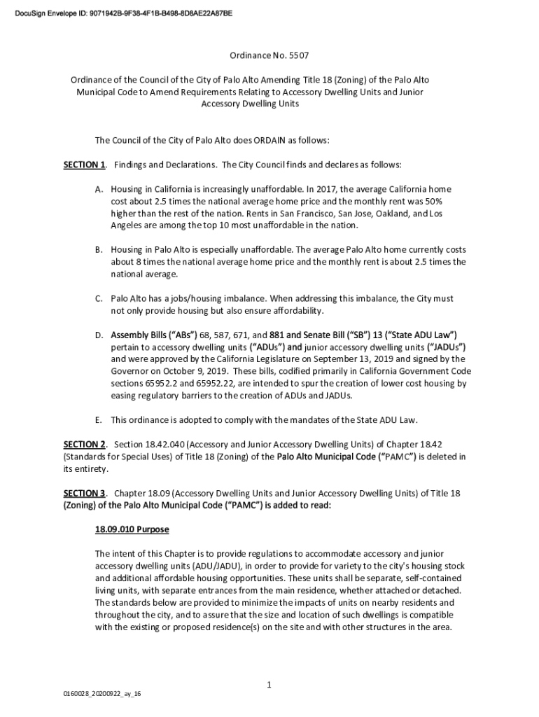 Fillable Online adu-ordinance-5507.pdf - City of Palo Alto Fax Email ...
