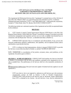 Fillable Online attachment-b-cdm-smith-contract.pdf - City of Palo Alto Fax Email Print - pdfFiller