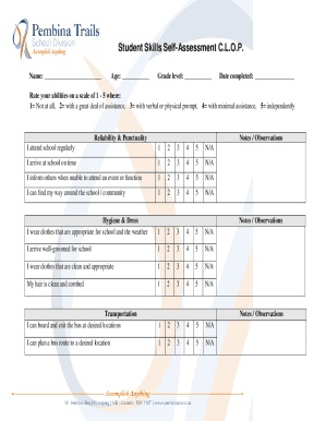 Fillable Online Student Skills Self-Assessment C.L.O.P. - Microsoft Fax ...