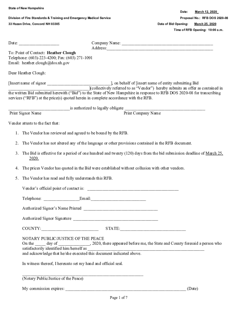 Fillable Online WelcomeNH Department of SafetyWelcome! Division of Fire ...