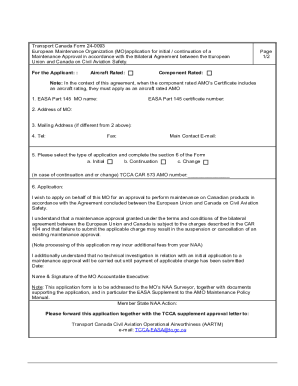 Fillable Online Transport Canada Form 24-0093 For the Applicant - ilent ...