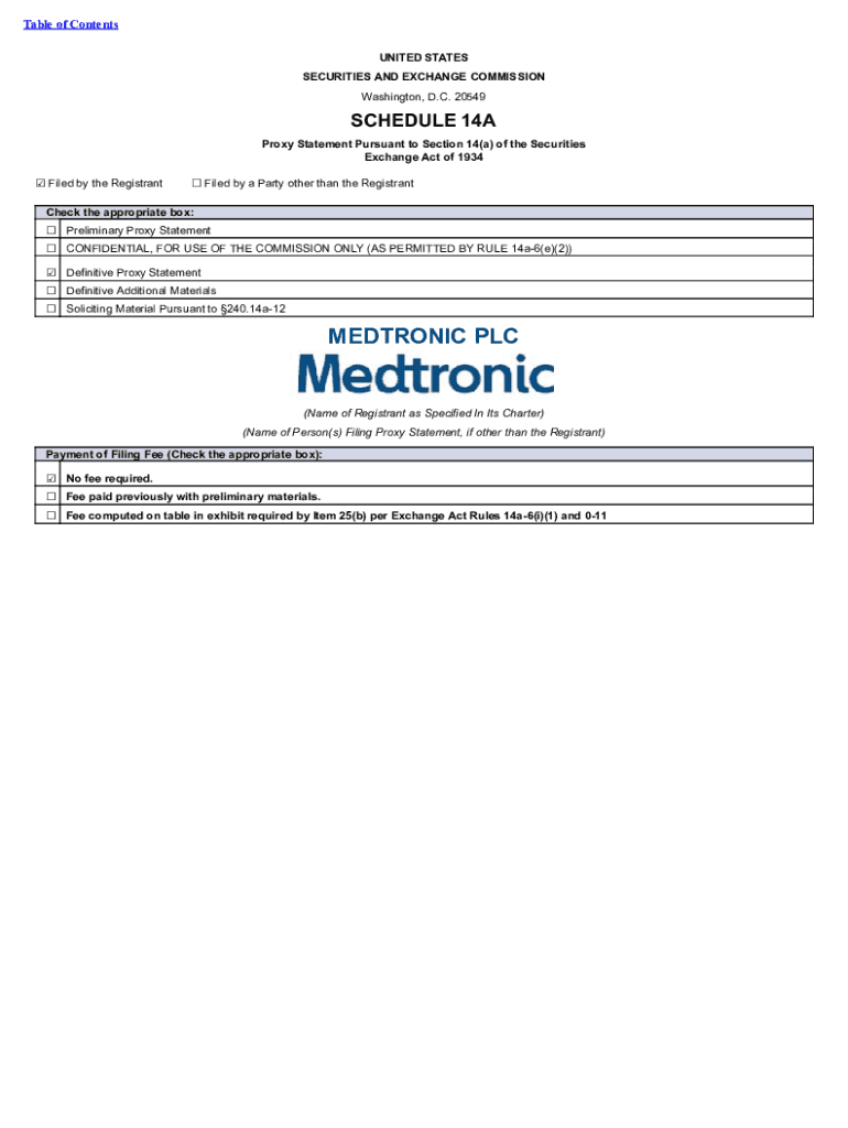 Fillable Online Form DEF 14A for Medtronic PLC filed 08/18/2022. DEF ...