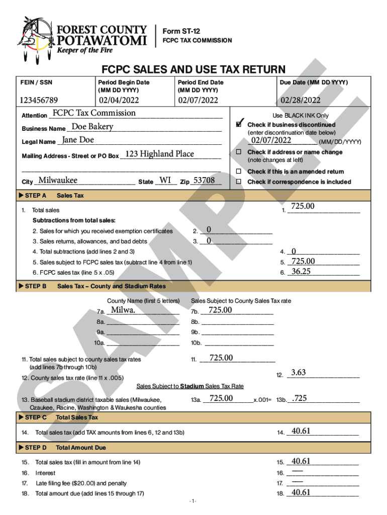 Fillable Online FCPC SALES AND USE TAX RETURN / Fax Email Print - pdfFiller