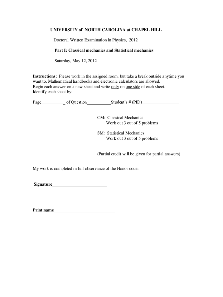 Fillable Online physics unc Department of Physics and Astronomy - The ...