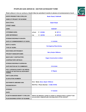 Fillable Online FFURFLEN GAIS ADRAN 58 / SECTION 58 REQUEST FORM ...
