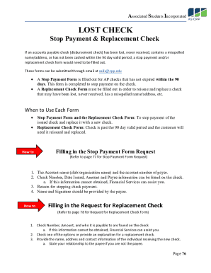 Fillable Online Stop Payment Form Instructions. Stop Payment Form ...