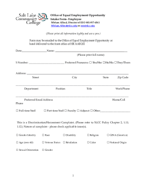 Fillable Online i.slcc.educulturehrOffice of Equal Employment ...