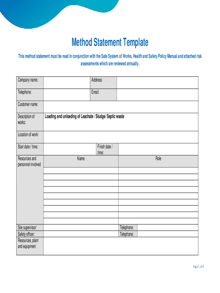 Fillable Online methodstatementhq.commethod-statement-templateMethod ...