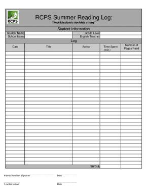 Fillable Online pce.rockdaleschools.orgAboutnewsandRCPS Summer Reading ...