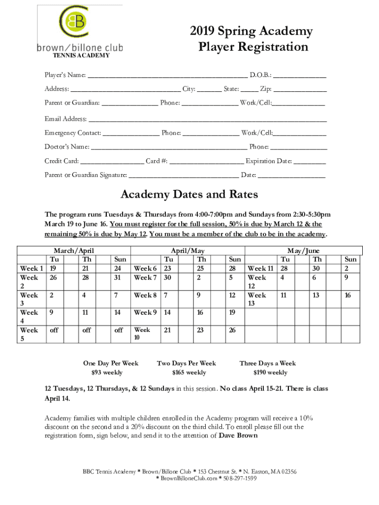 Fillable Online Spring Academy - Preschool and Kindergarten, Child ...
