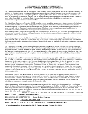 Fillable Online Commission on Dental Accreditation Posting Form for Third Party ... Fax Email ...