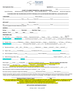 Fillable Online Fillable Online Initial Application Date: - Harnett County, North ... Fax Email ...