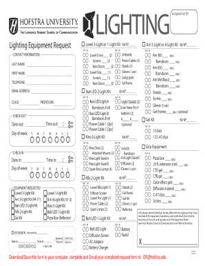 Fillable Online LIGHTING Equipment Request Fax Email Print - pdfFiller