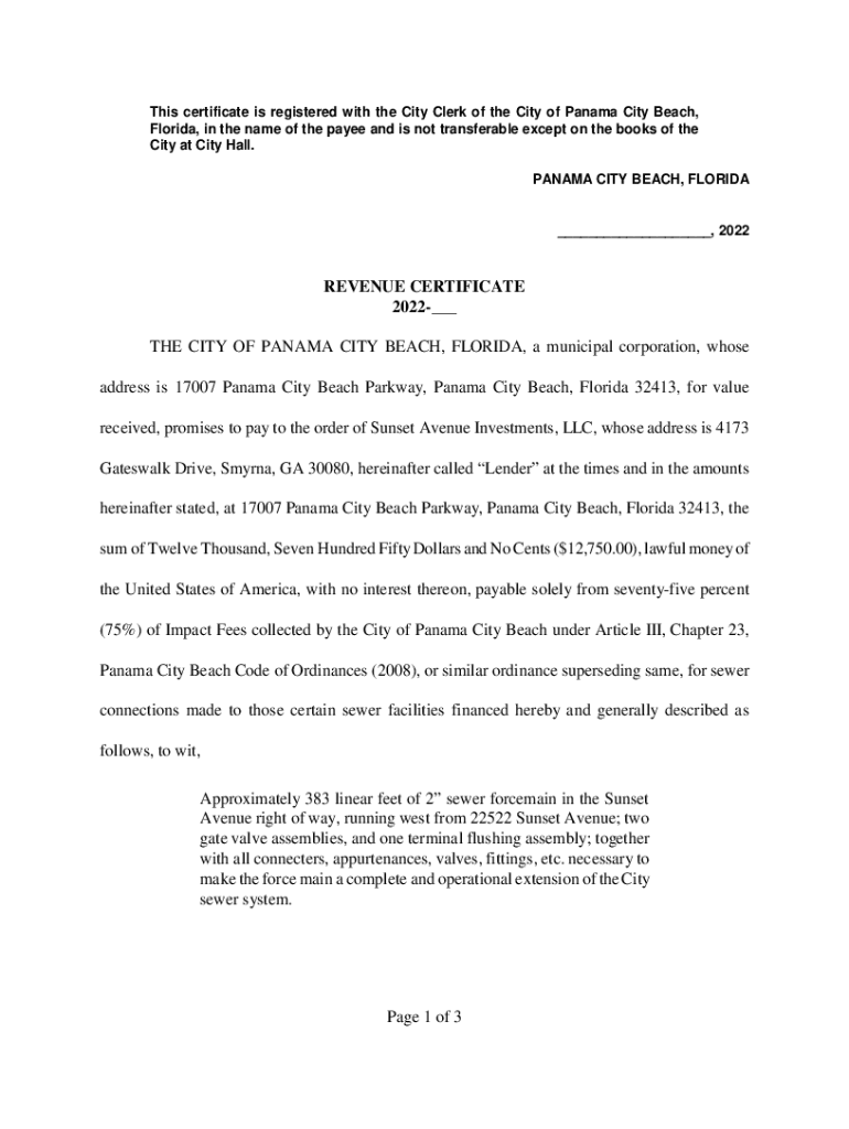 Fillable Online Page 1 of 3 REVENUE CERTIFICATE 2022 - AWS Fax Email ...