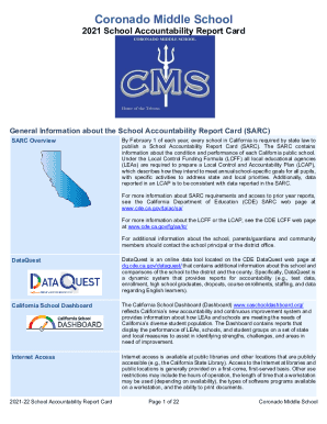 Fillable Online School Accountability Report Card - Orange Unified ...