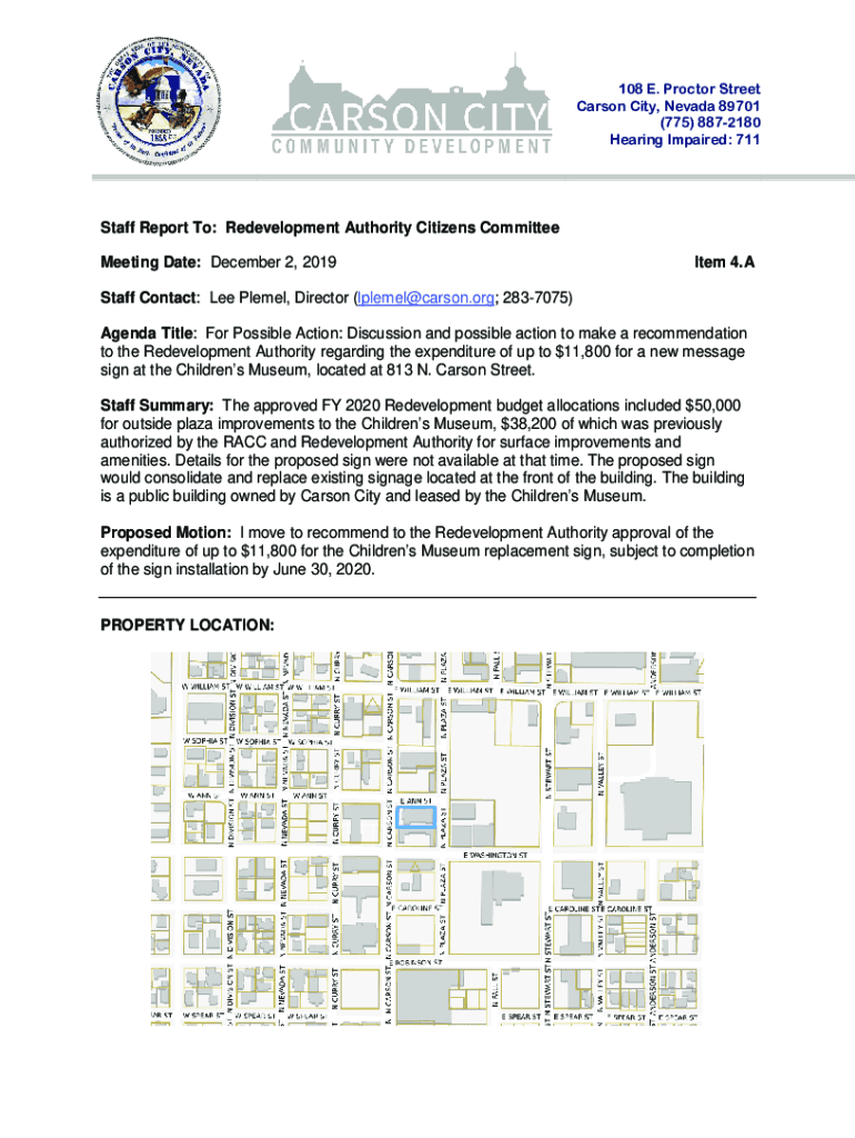 Fillable Online Carson City Engineering, 108 E Proctor St, Carson City ...