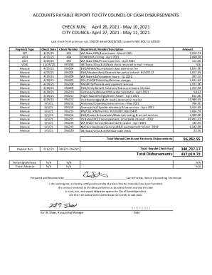 Fillable Online Generate an Accounts Payable Cash Disbursement Report ...