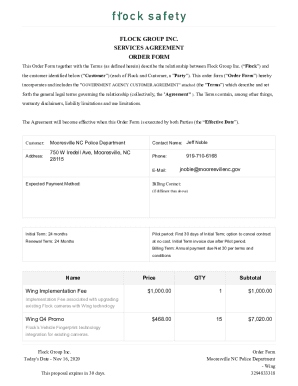 Fillable Online This Order Form together with the Terms (as defined ...
