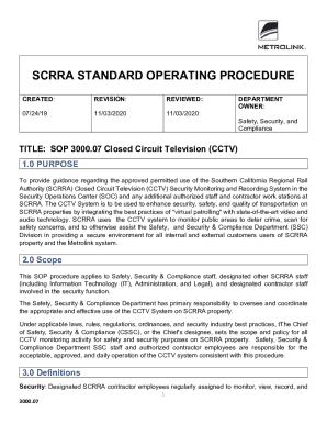 Fillable Online SCRRA STANDARD OPERATING PROCEDURE - AWS Fax Email ...