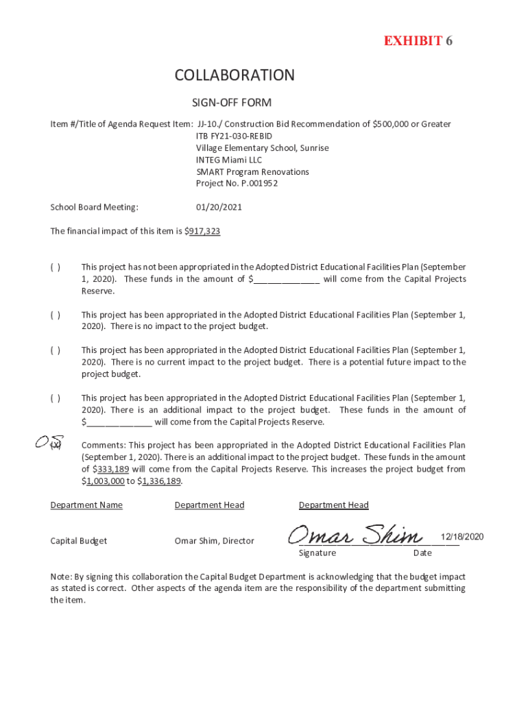 Fillable Online 6 - Collaboration Form (DRAFT) - Village ES - CBR-REBID.pdf Fax Email Print ...
